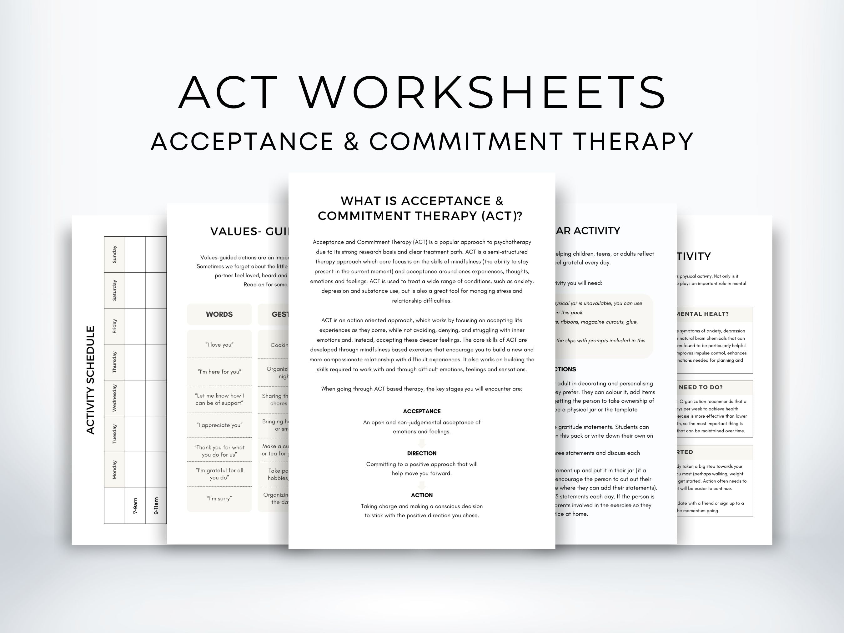 Act Worksheets Worksheets ACT Beyond OCD Worksheets Library