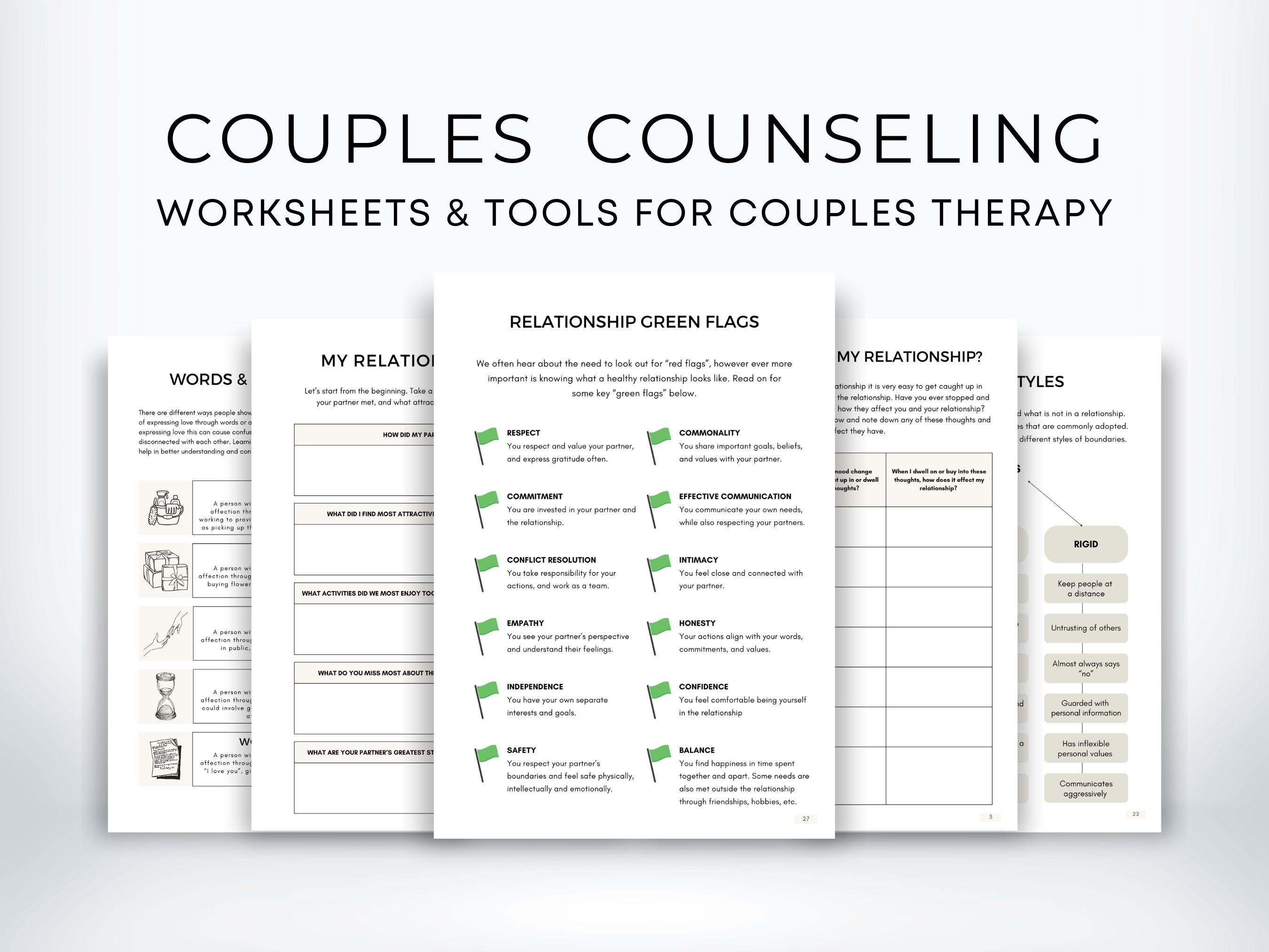 Couples Counseling Worksheets