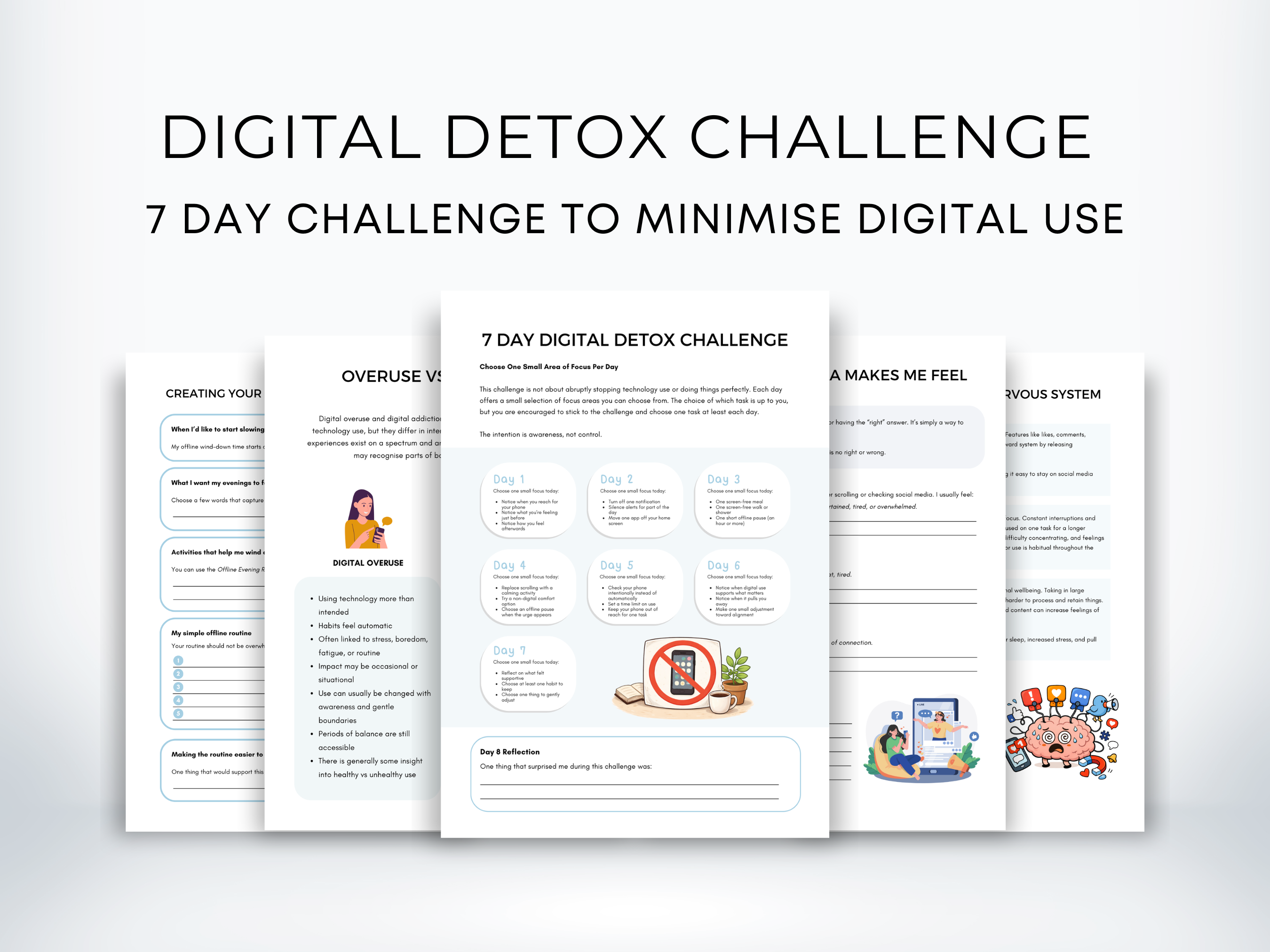 Digital Detox Challenge Worksheets | My Thriving Mind