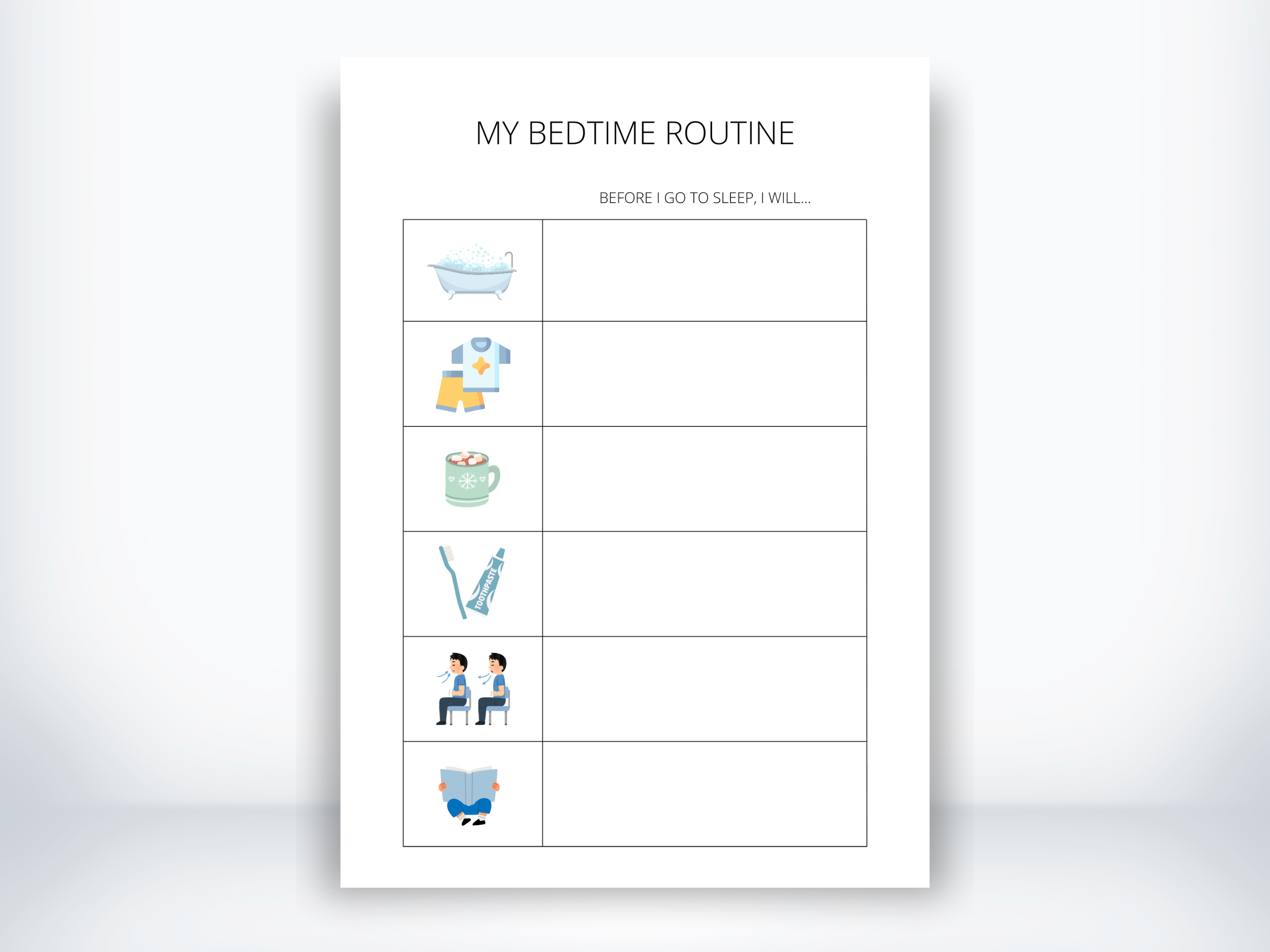 My Bedtime Routine Visual Schedule PDF – My Thriving Mind
