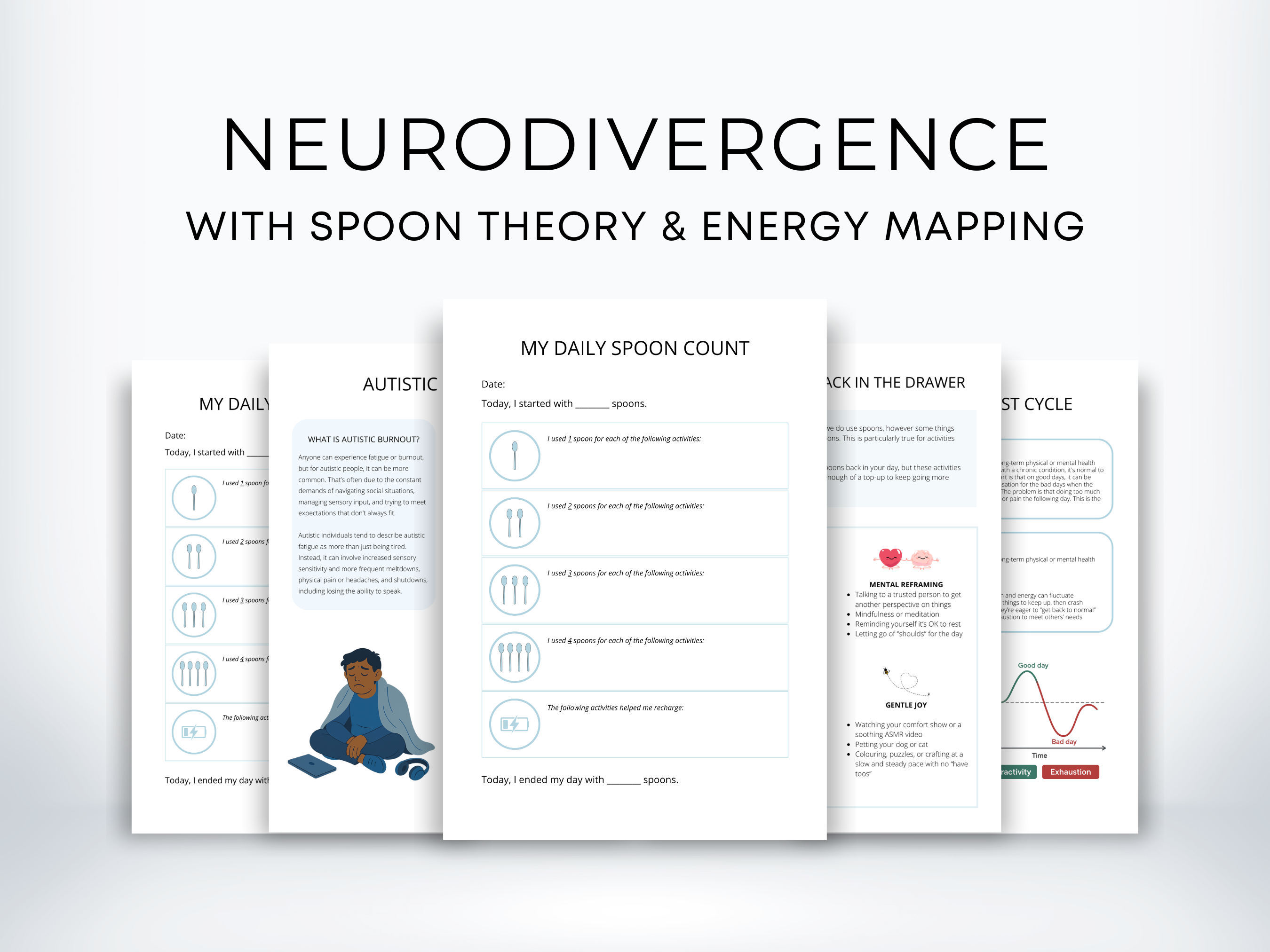 Neurodiversity & Spoon Theory Therapy Worksheets | My Thriving Mind