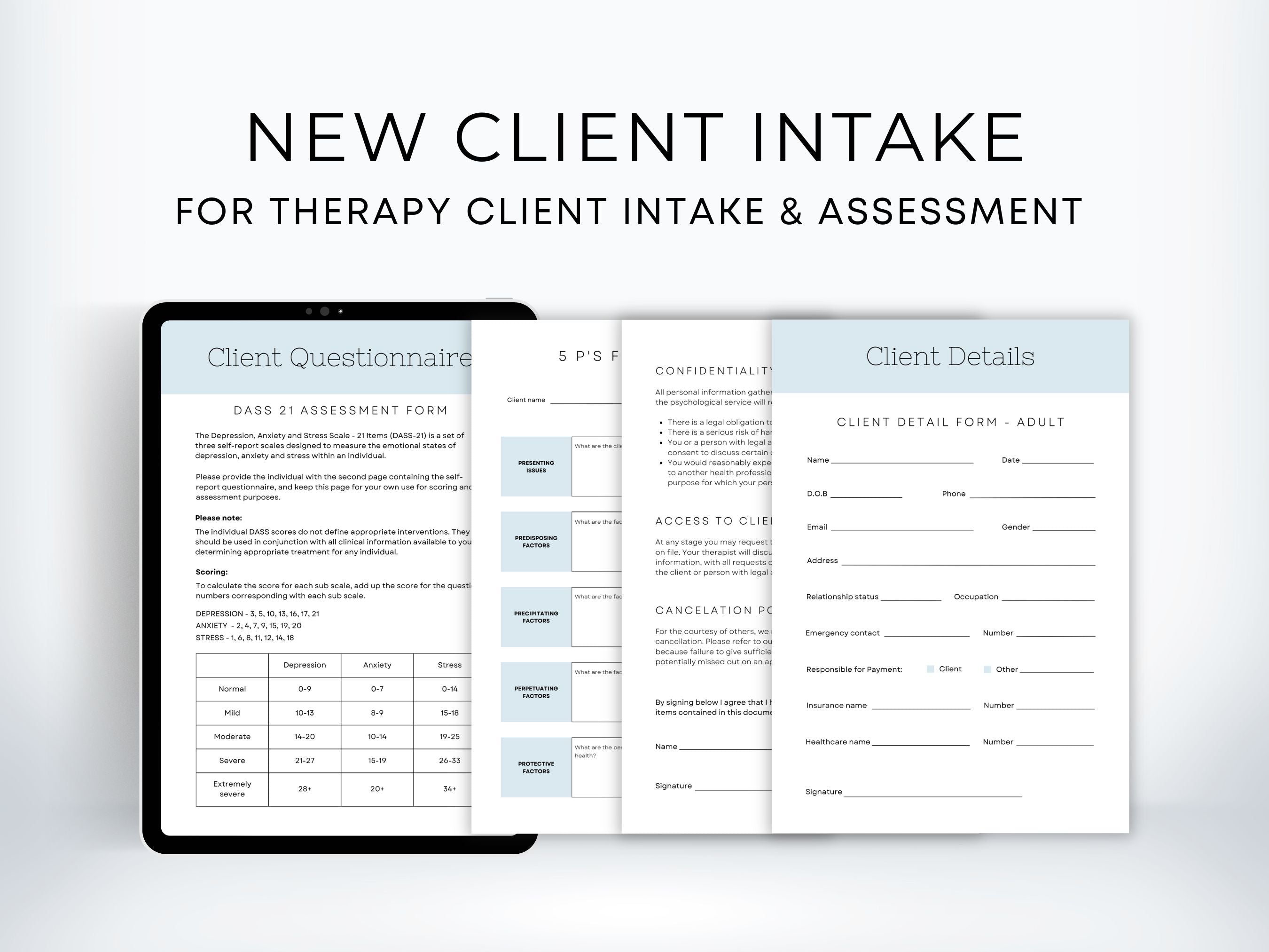 Intake Forms for Therapy Client | My Thriving Mind