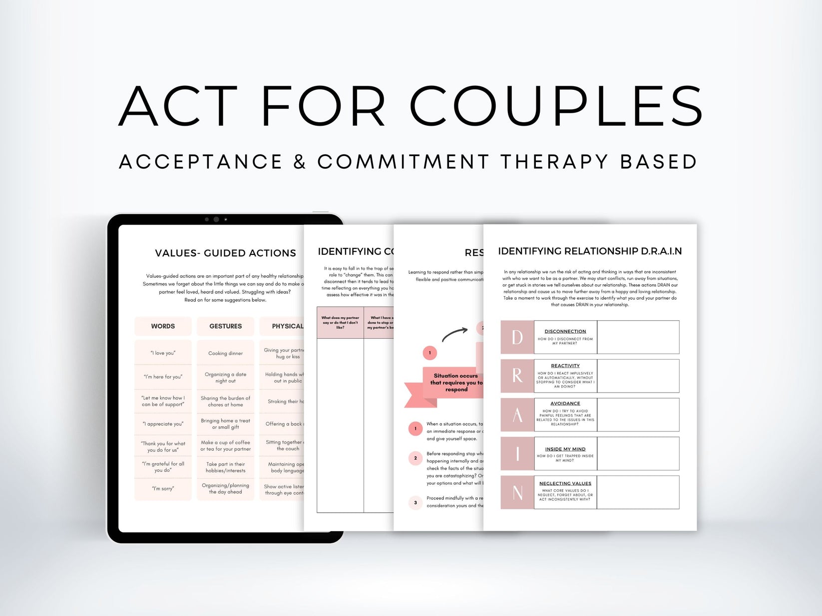 ACT Worksheets for Couples Therapy | My Thriving Mind