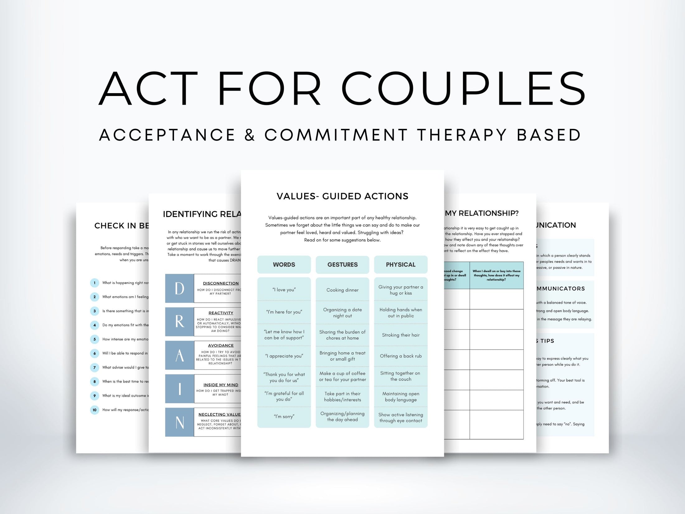 ACT Worksheets for Couples Therapy | My Thriving Mind