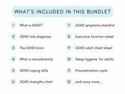 ADHD Late Diagnosis Worksheets | My Thriving Mind