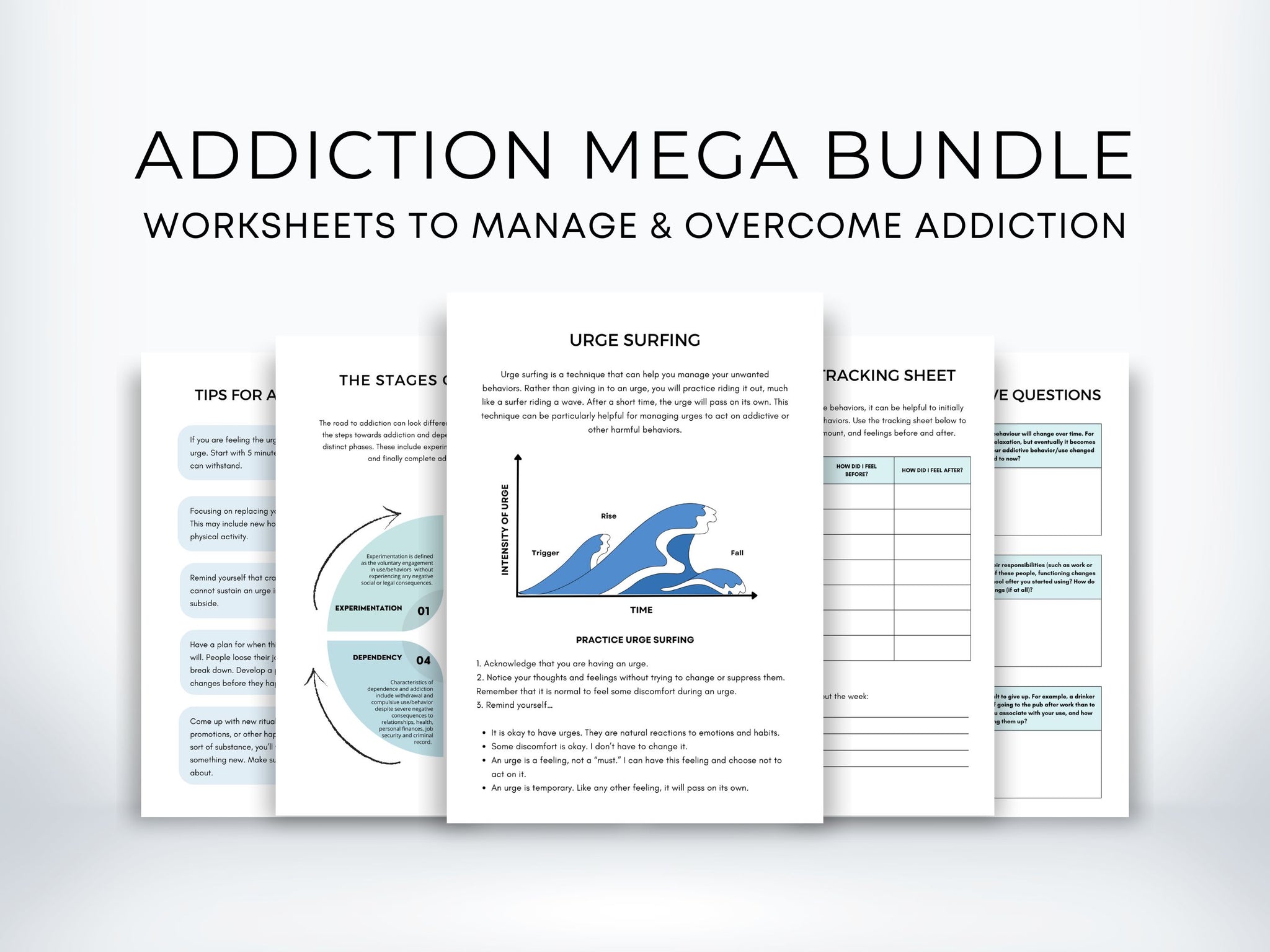 Addiction Worksheets Mega Bundle | My Thriving Mind