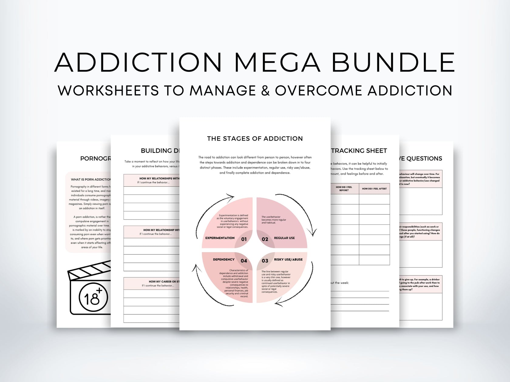 Addiction Worksheets Mega Bundle | My Thriving Mind