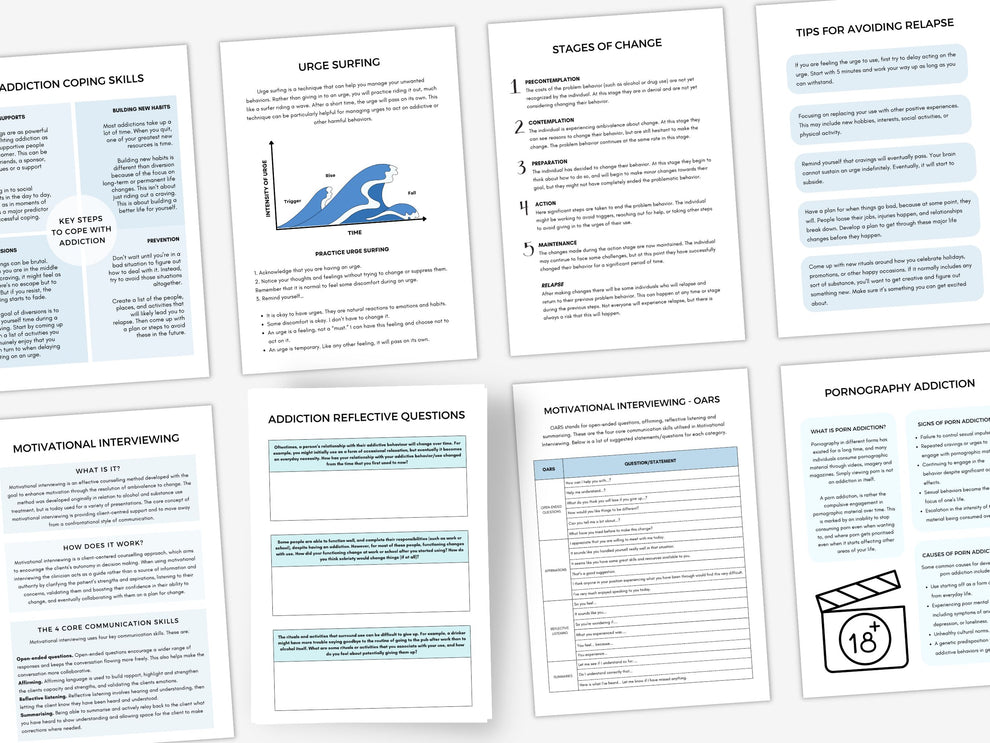 Addiction Worksheets Mega Bundle | My Thriving Mind