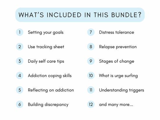 Addiction Worksheets Mega Bundle | My Thriving Mind