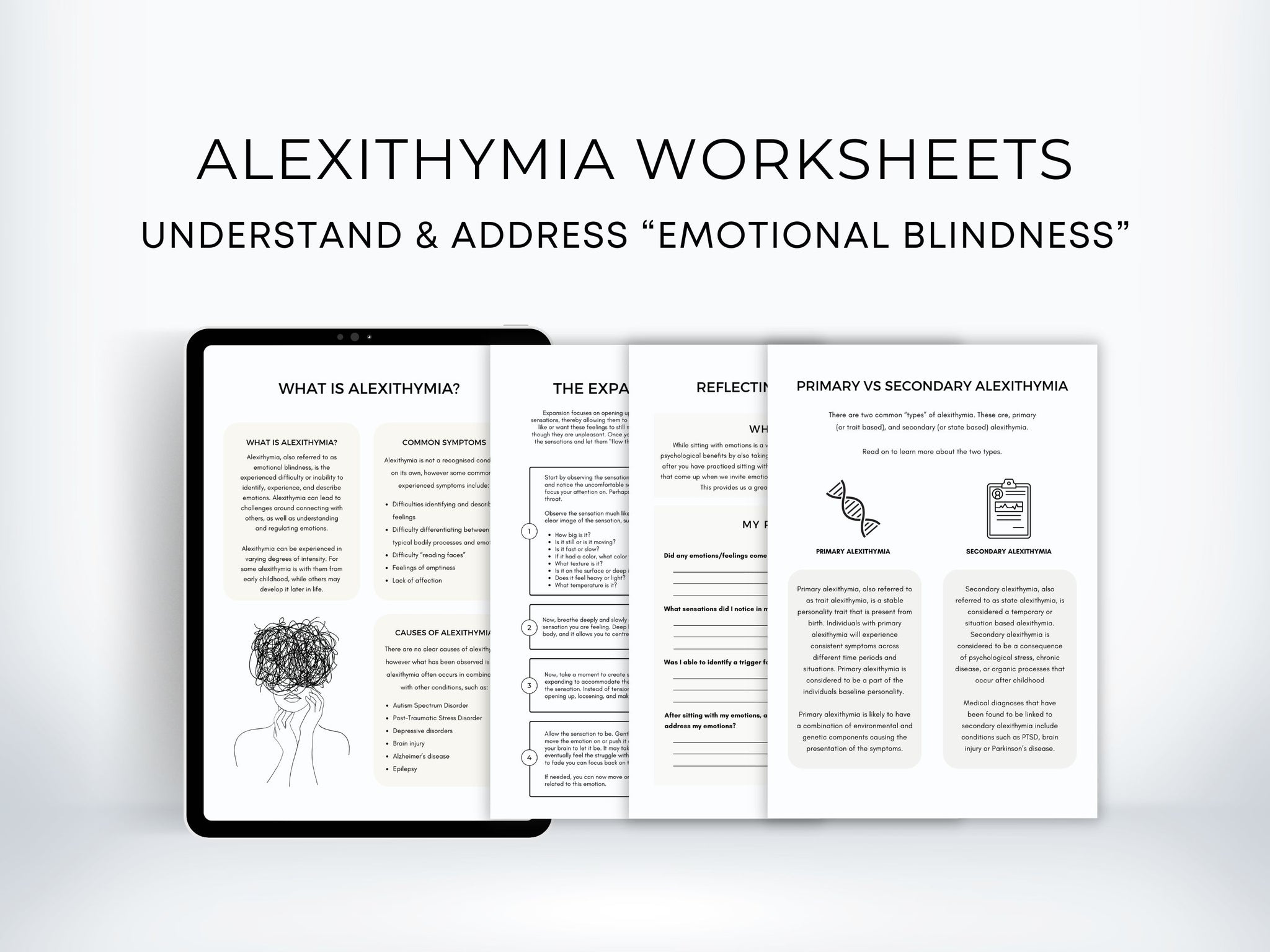 Alexithymia Psychoeducation Worksheets | My Thriving Mind