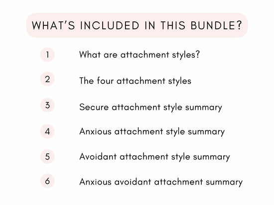 Attachment Styles Therapy Worksheets | My Thriving Mind