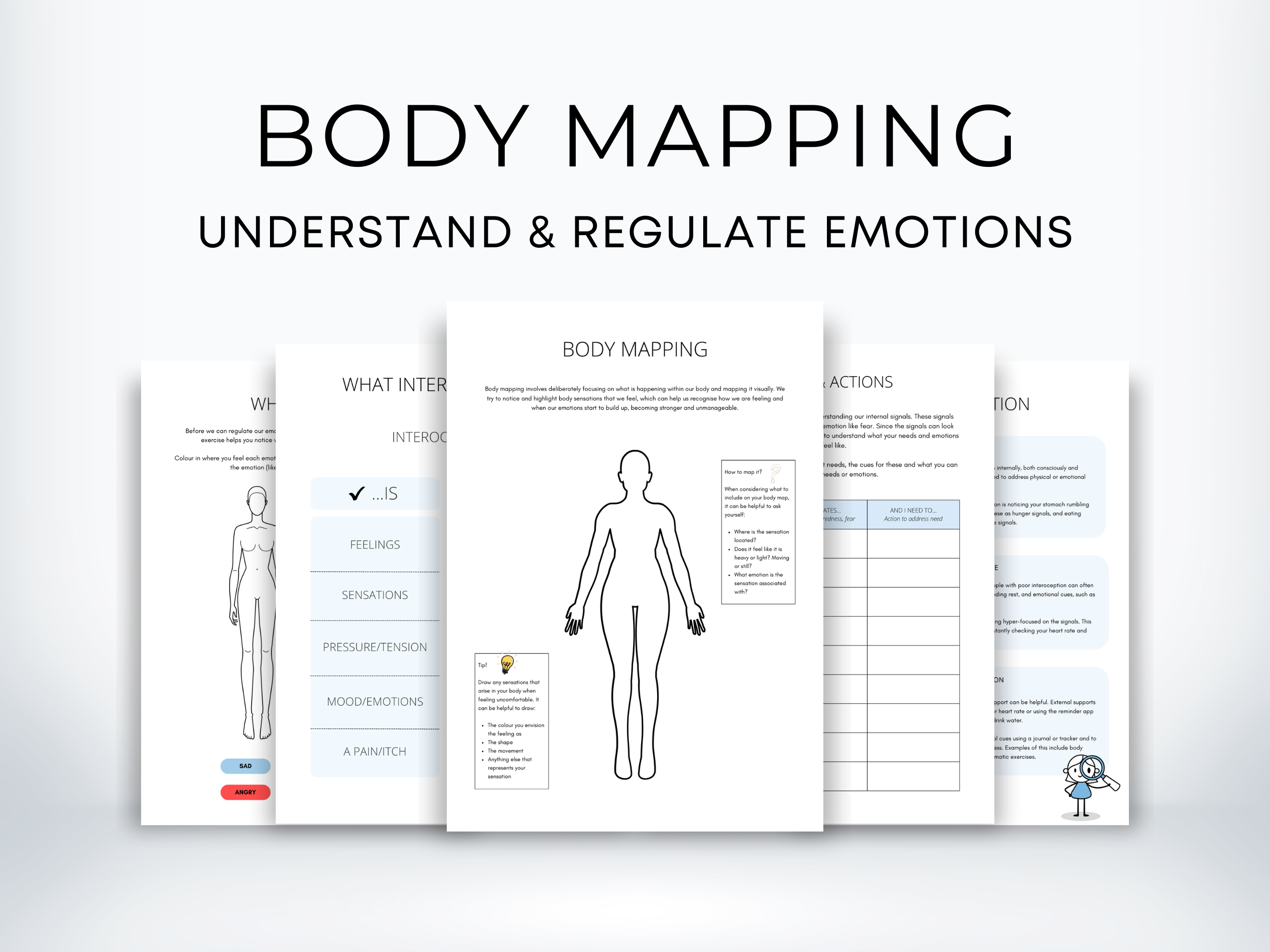 Body Mapping Therapy Worksheets | My Thriving Mind