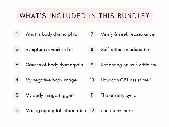 CBT for Body Dysmorphia Worksheets | My Thriving Mind