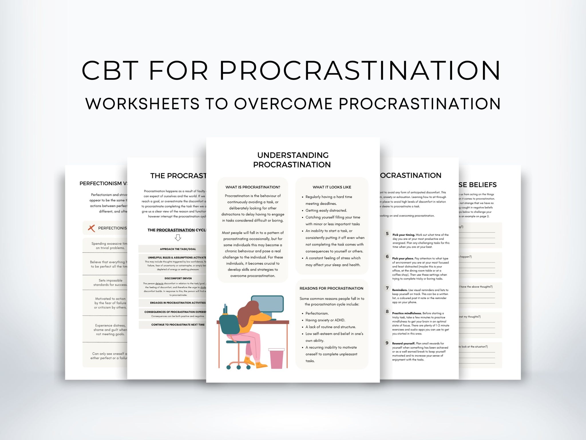CBT for Procrastination Worksheets | My Thriving Mind