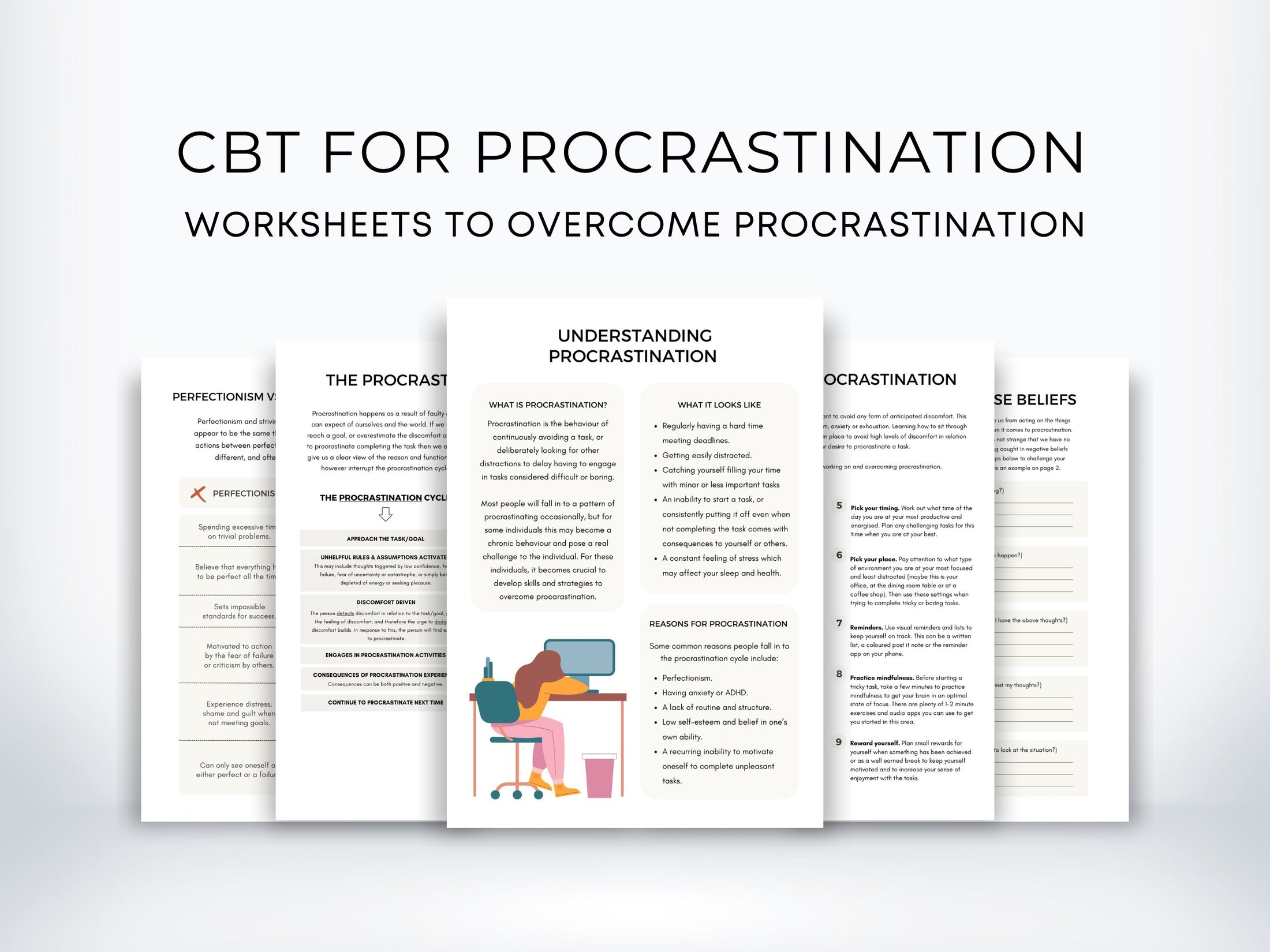 CBT for Procrastination Worksheets | My Thriving Mind