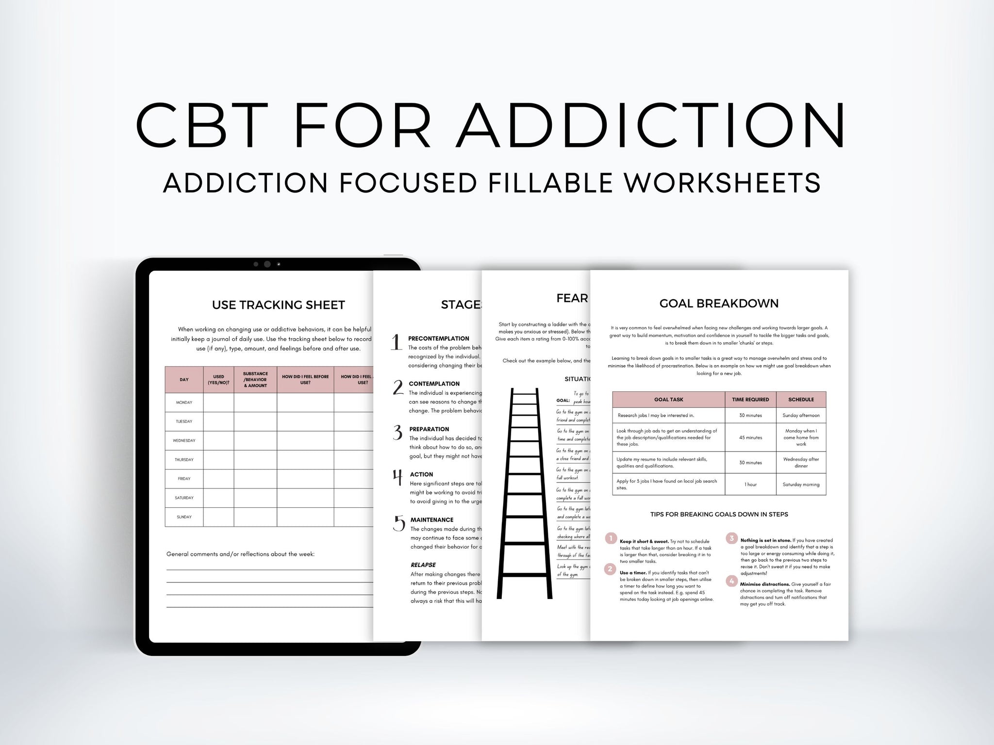 CBT for Addiction Worksheets | My Thriving Mind