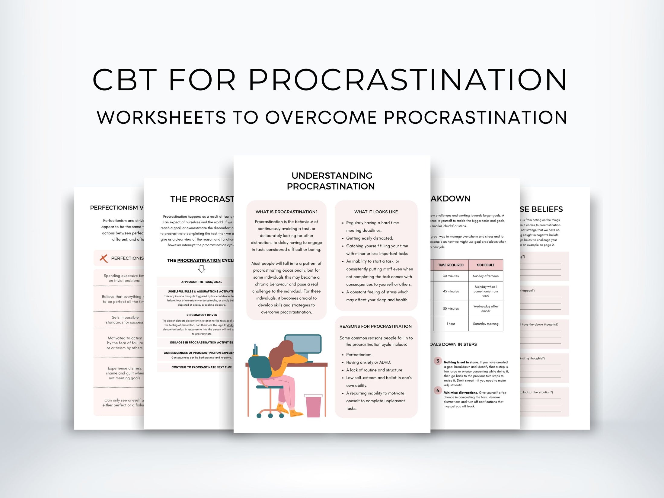 CBT for Procrastination Worksheets | My Thriving Mind