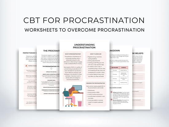 CBT for Procrastination Worksheets | My Thriving Mind