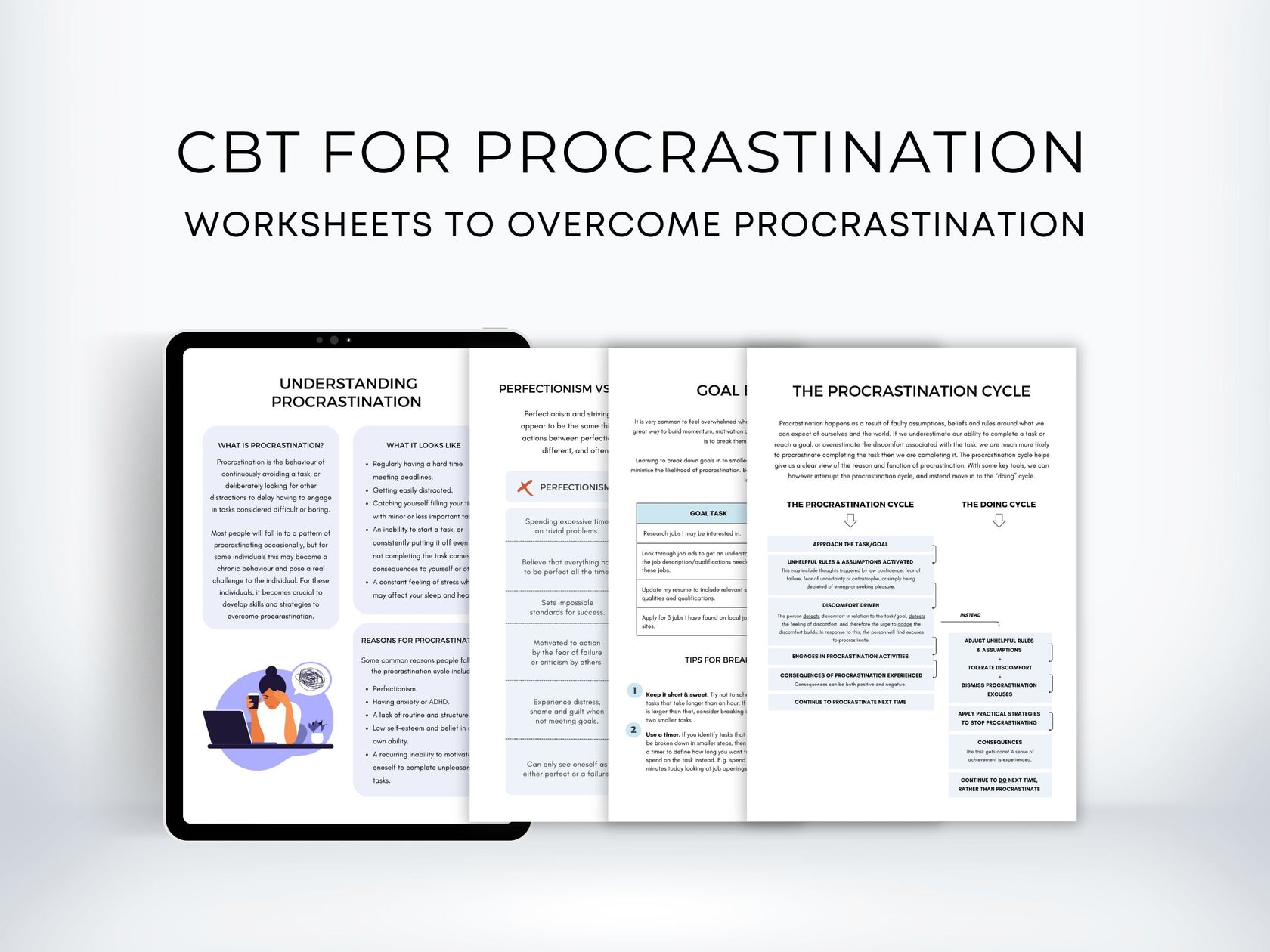 CBT for Procrastination Worksheets | My Thriving Mind