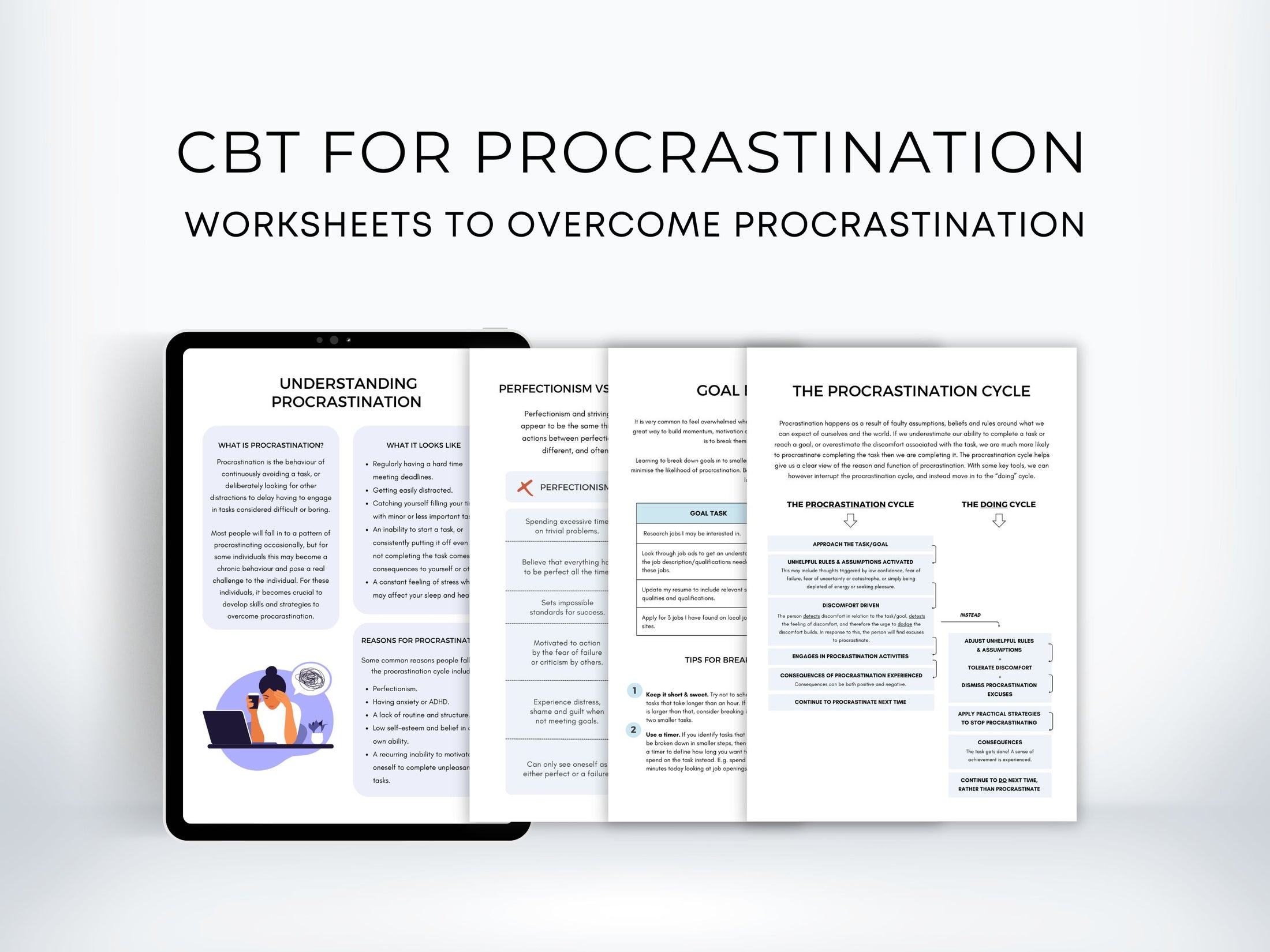 CBT for Procrastination Worksheets | My Thriving Mind