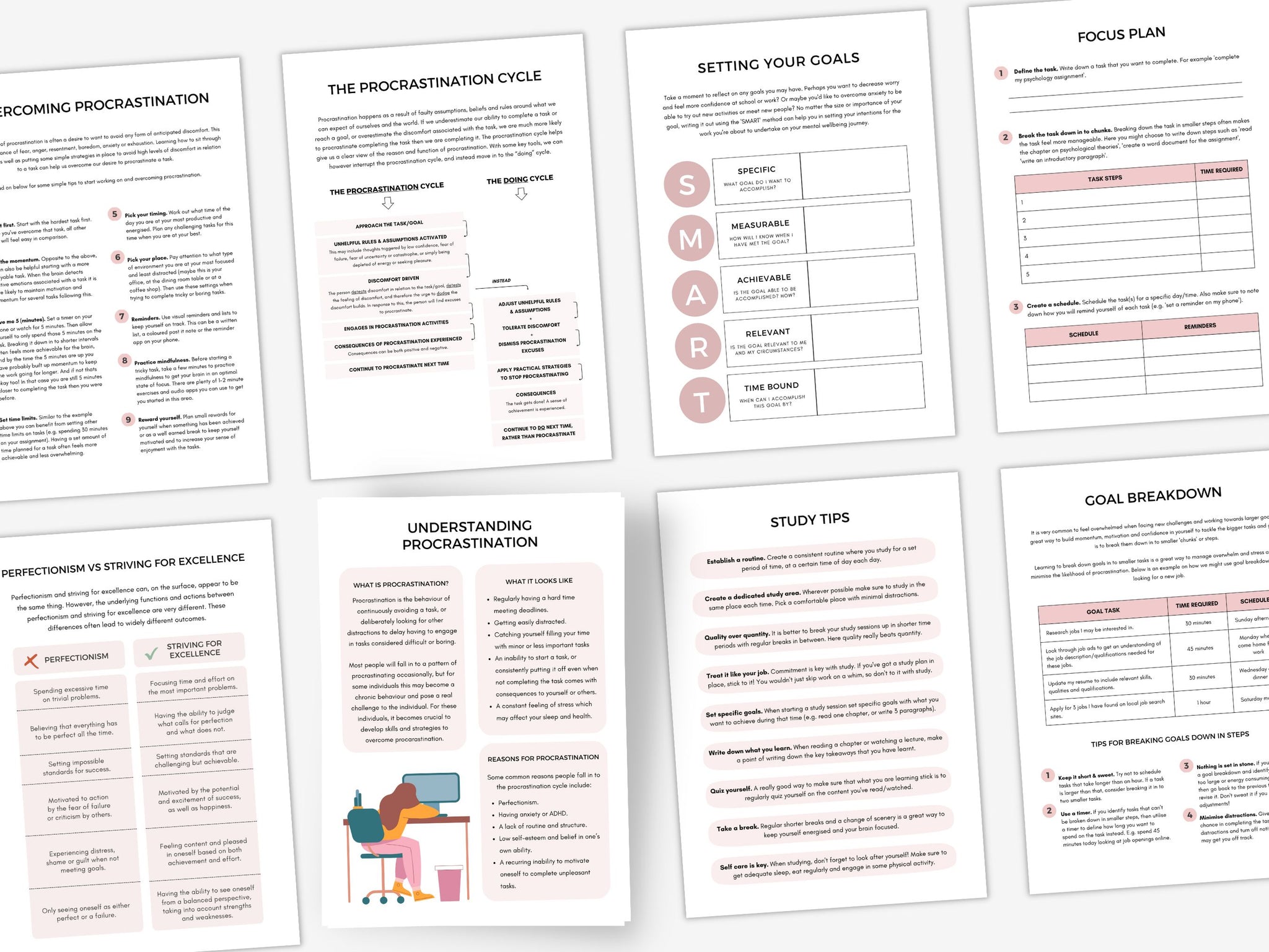 CBT for Procrastination Worksheets | My Thriving Mind