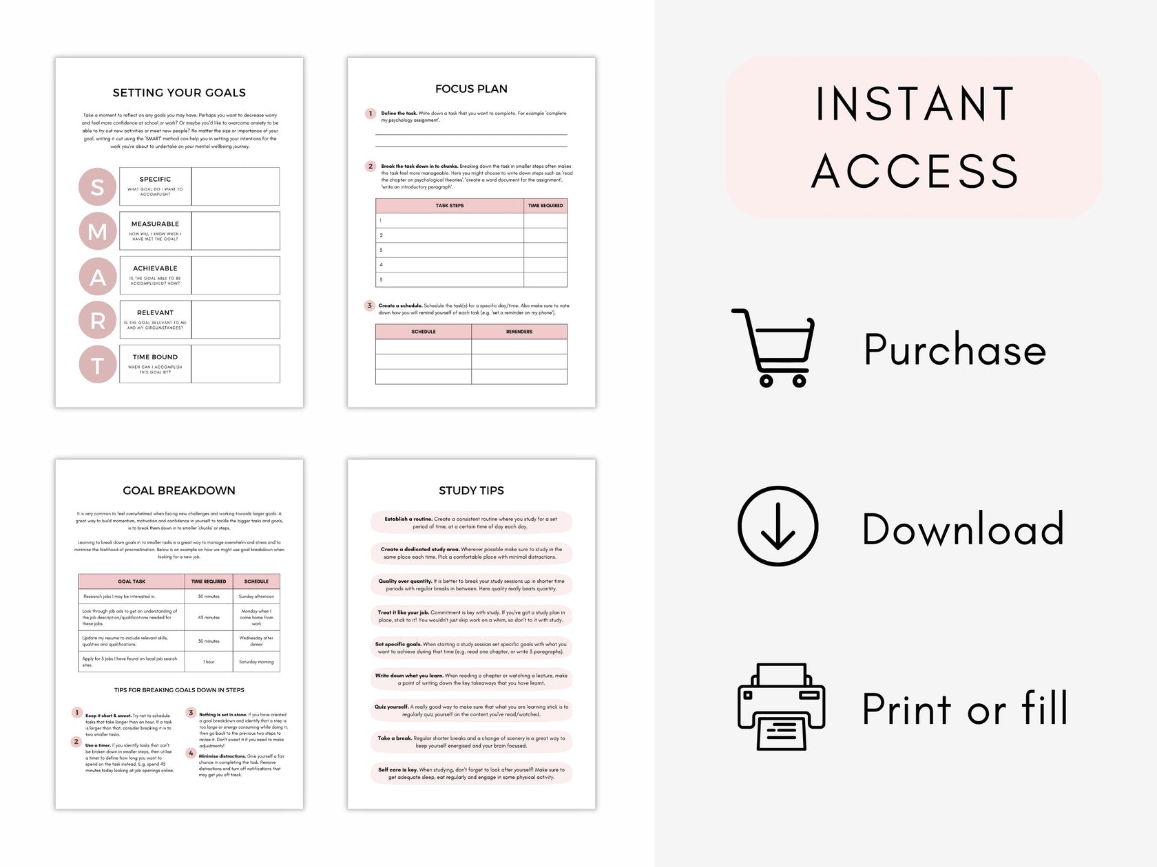 CBT for Procrastination Worksheets | My Thriving Mind