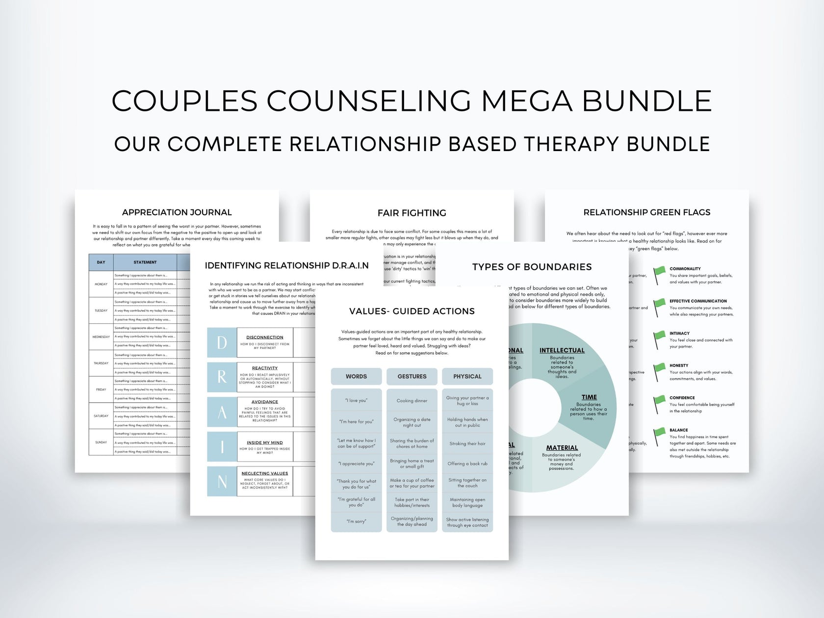 Couples Counseling Worksheets Mega Bundle | My Thriving Mind