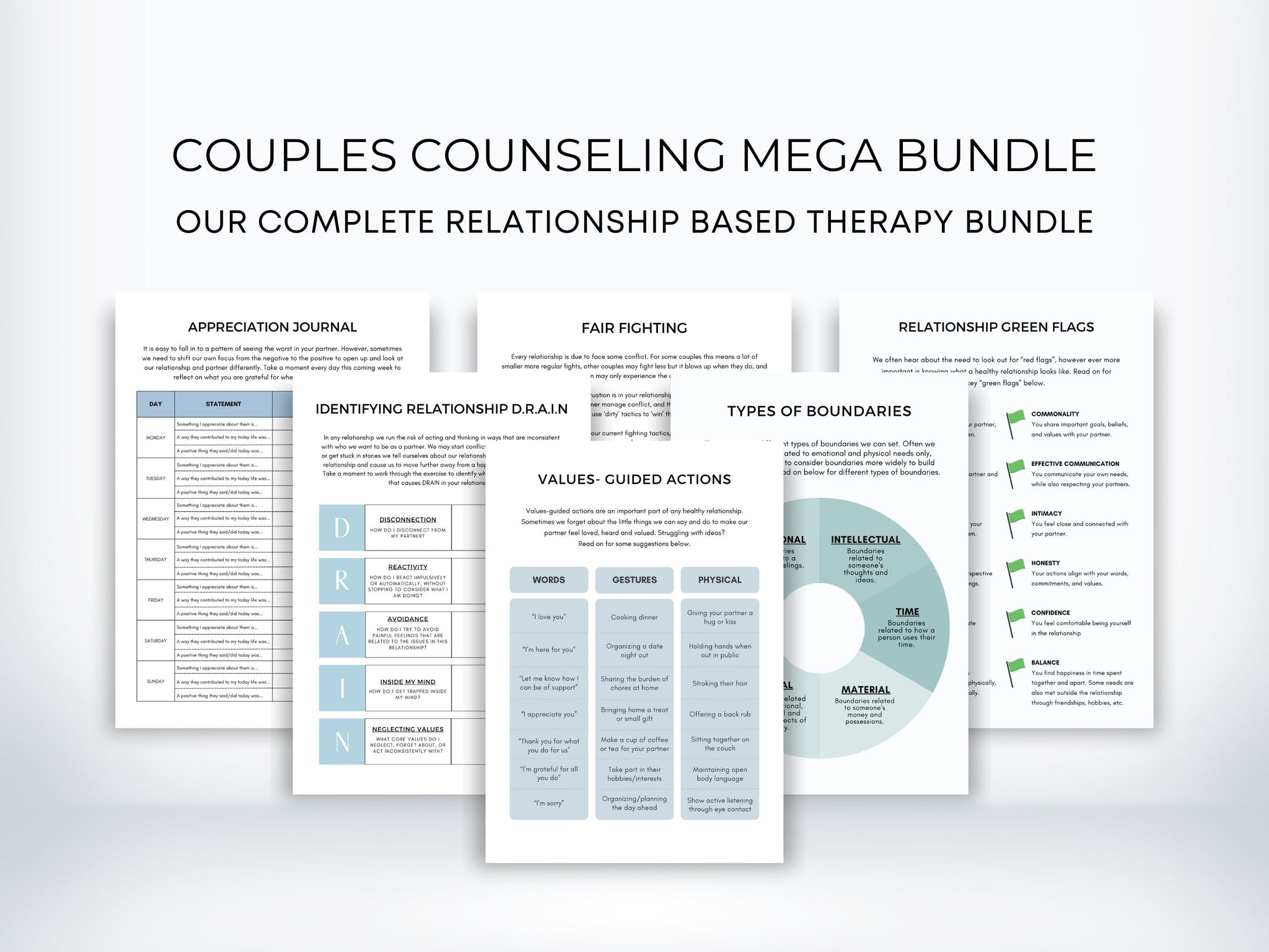 Couples Counseling Worksheets Mega Bundle | My Thriving Mind
