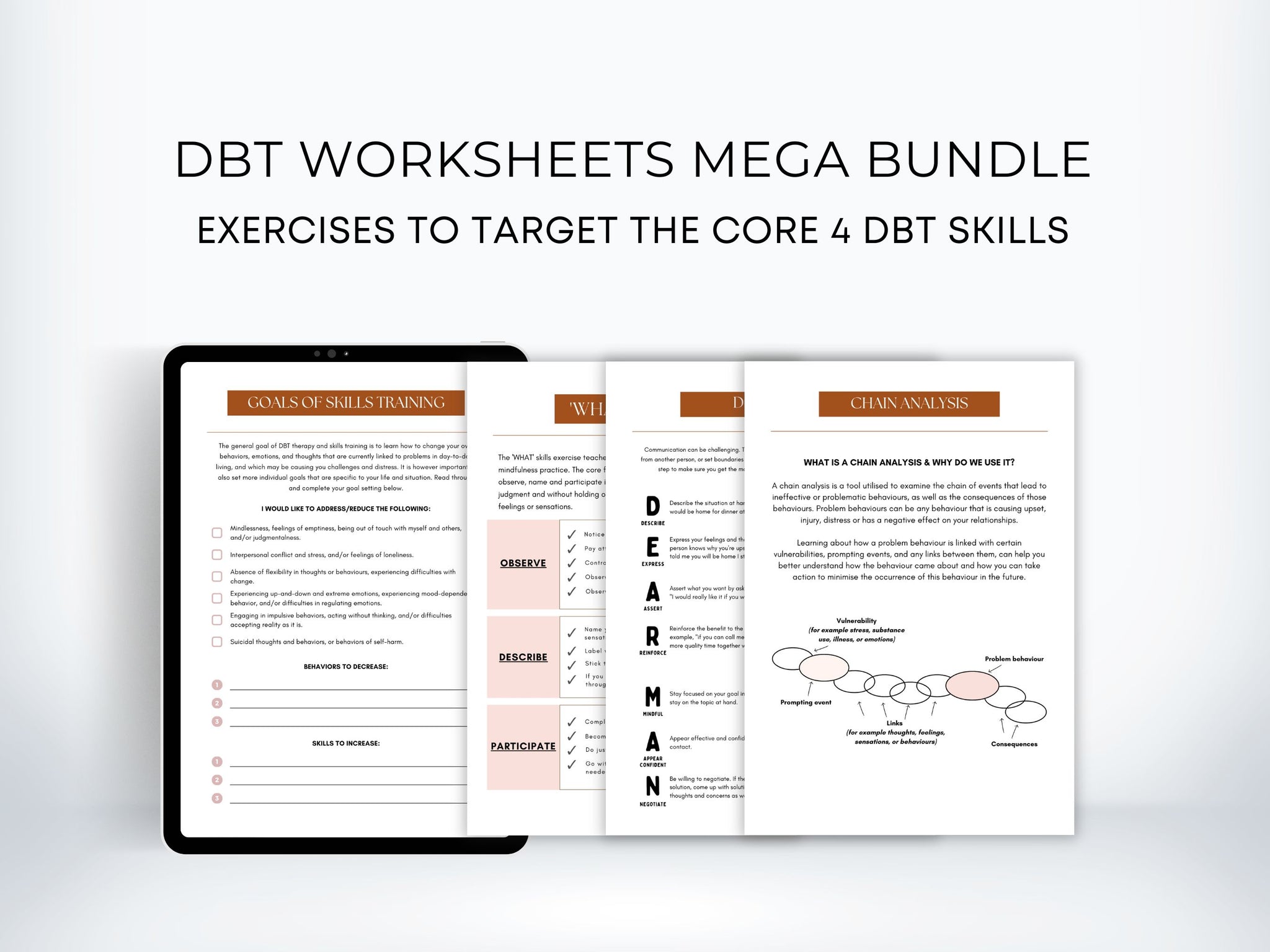 DBT Worksheets Mega Bundle | My Thriving Mind