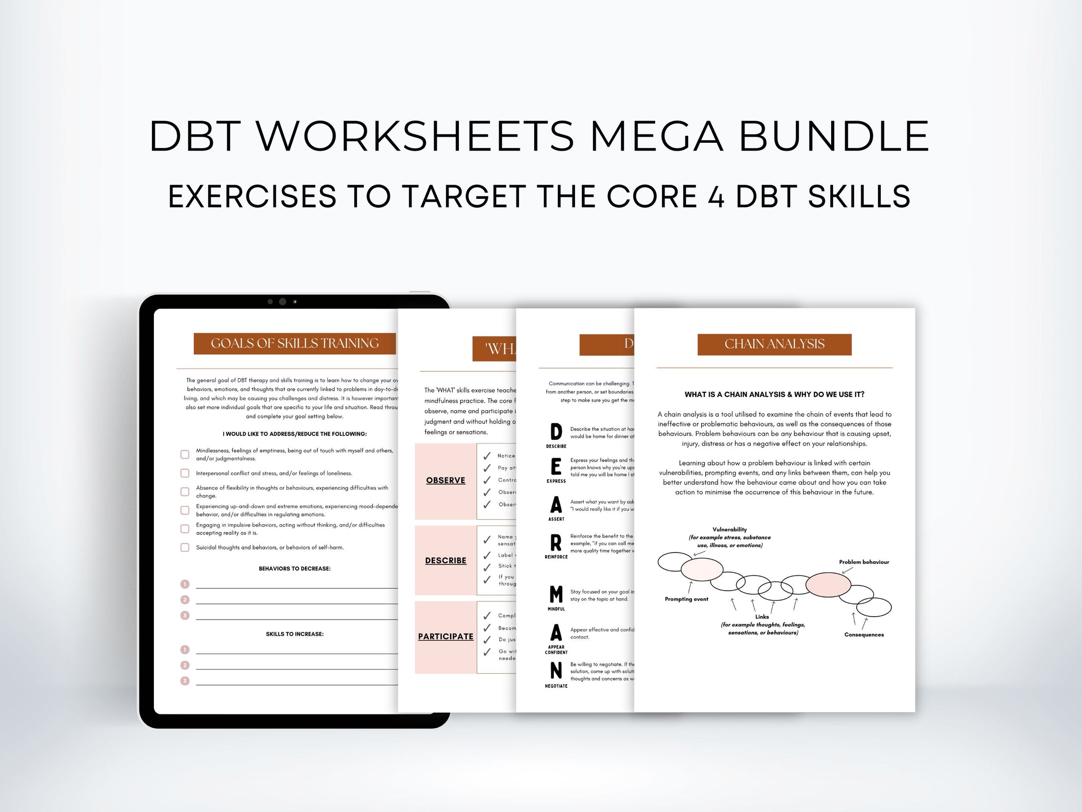 DBT Worksheets Mega Bundle | My Thriving Mind