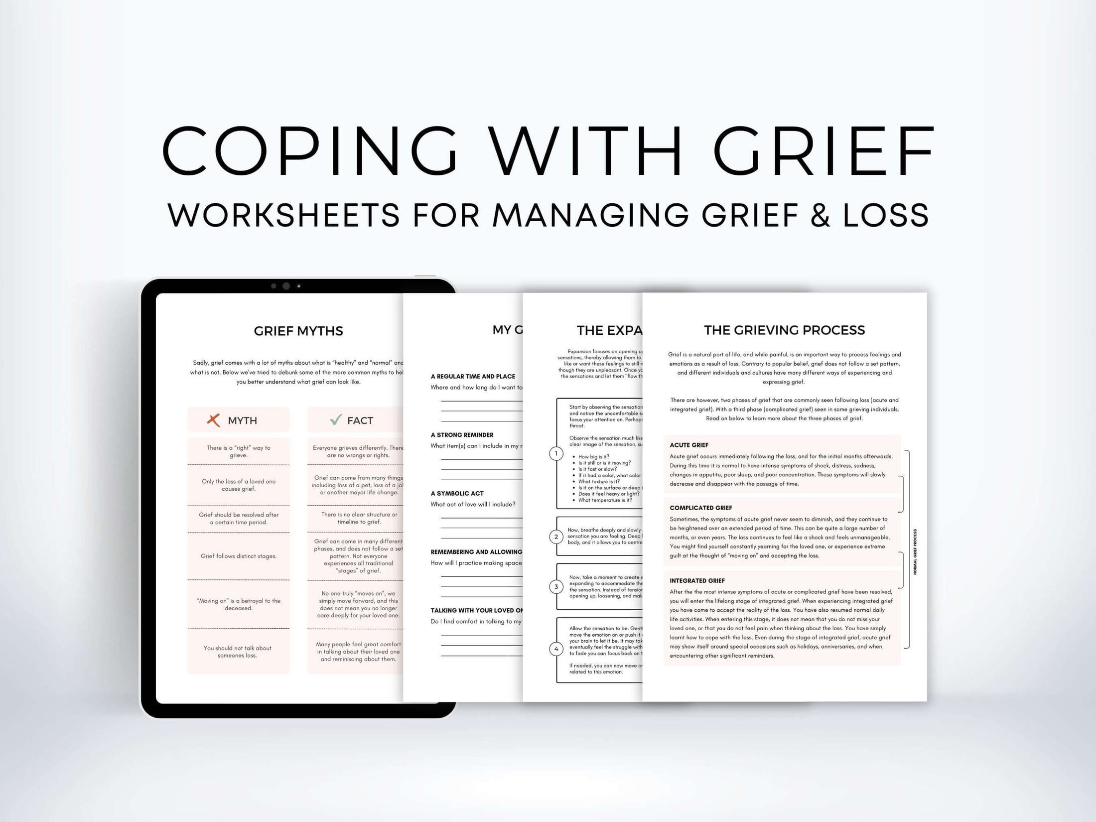Grief Management Worksheets | My Thriving Mind