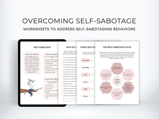 Overcoming Self-Sabotage Worksheets | My Thriving Mind