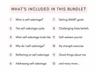 Overcoming Self-Sabotage Worksheets | My Thriving Mind