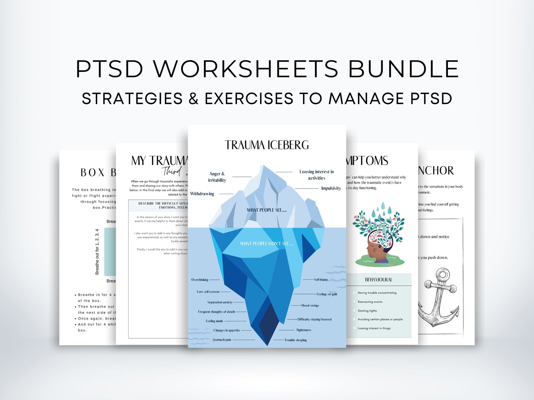 PTSD Worksheets Bundle | My Thriving Mind