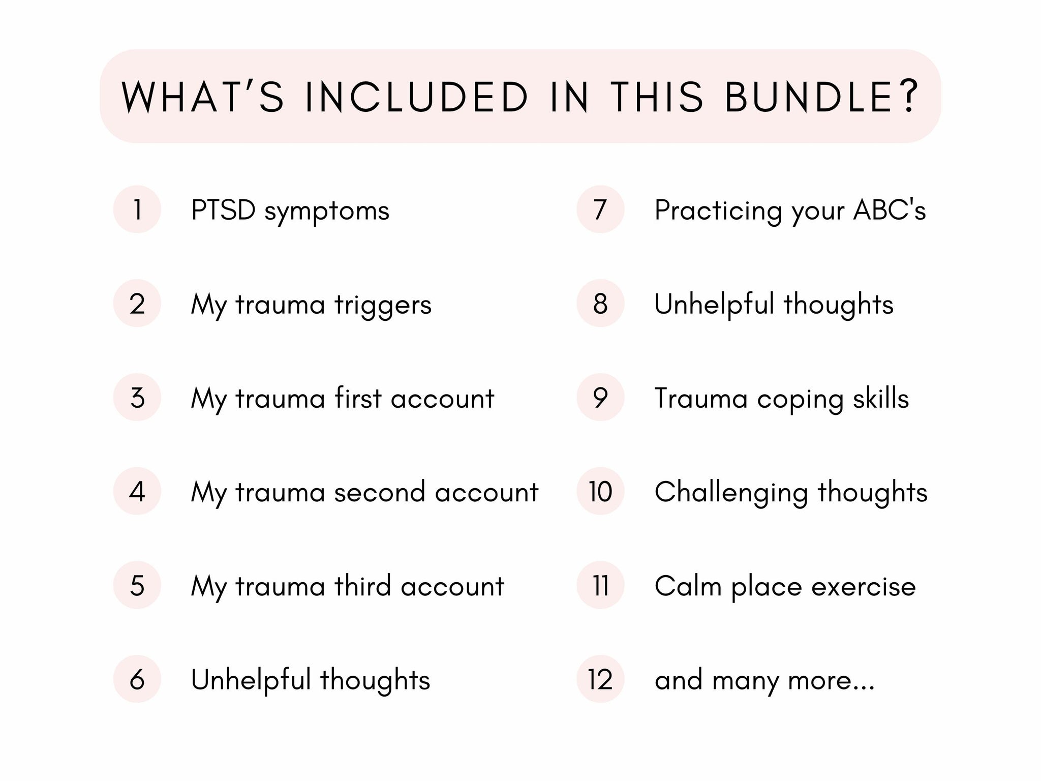 PTSD Worksheets Bundle | My Thriving Mind