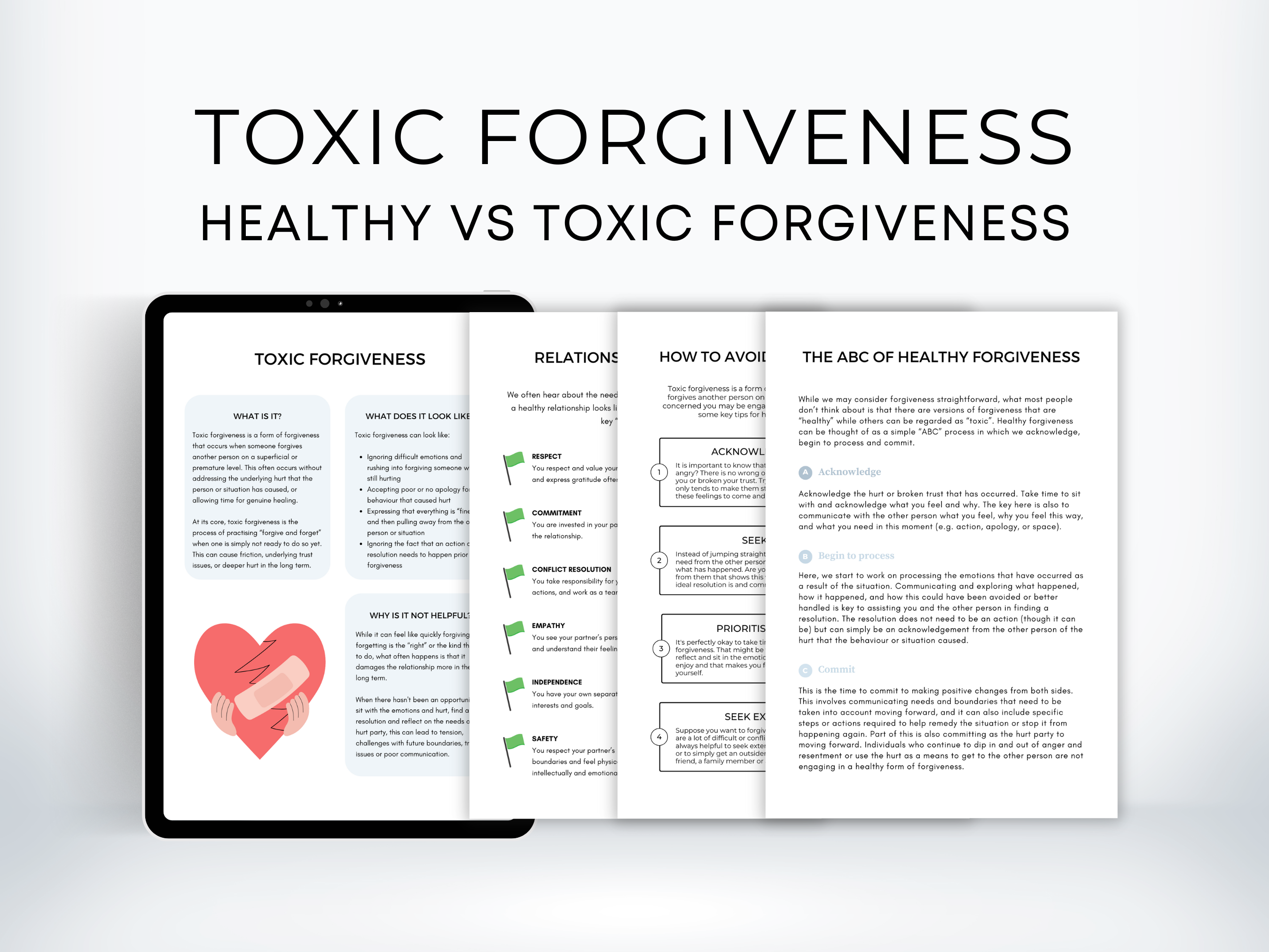 Toxic Forgiveness Therapy Worksheets | My Thriving Mind