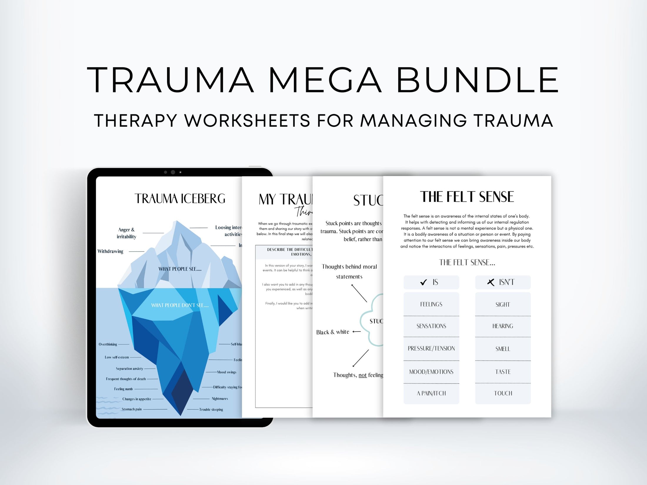 Trauma Worksheets Mega Bundle | My Thriving Mind