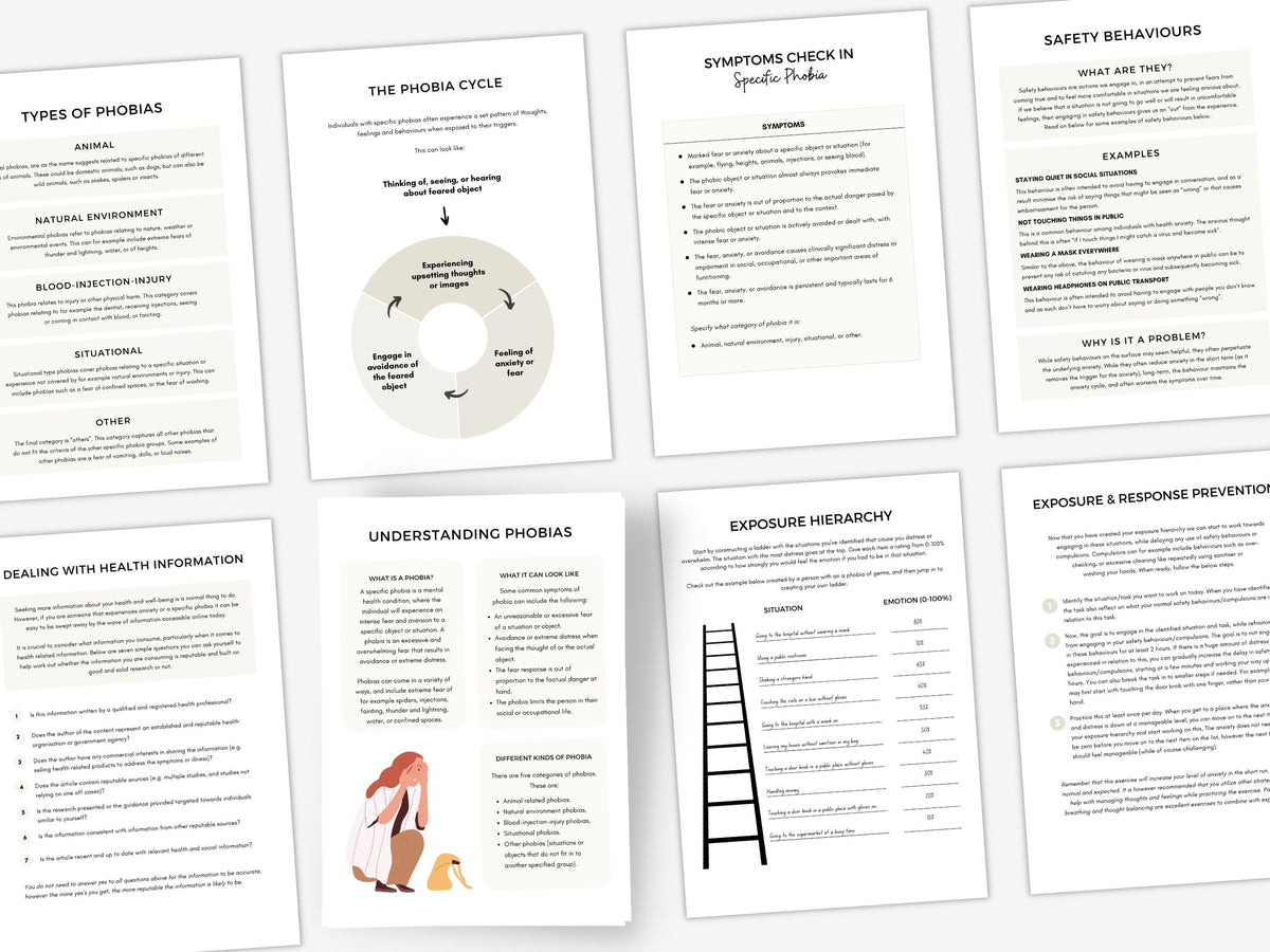 Understanding Phobias Worksheets | My Thriving Mind